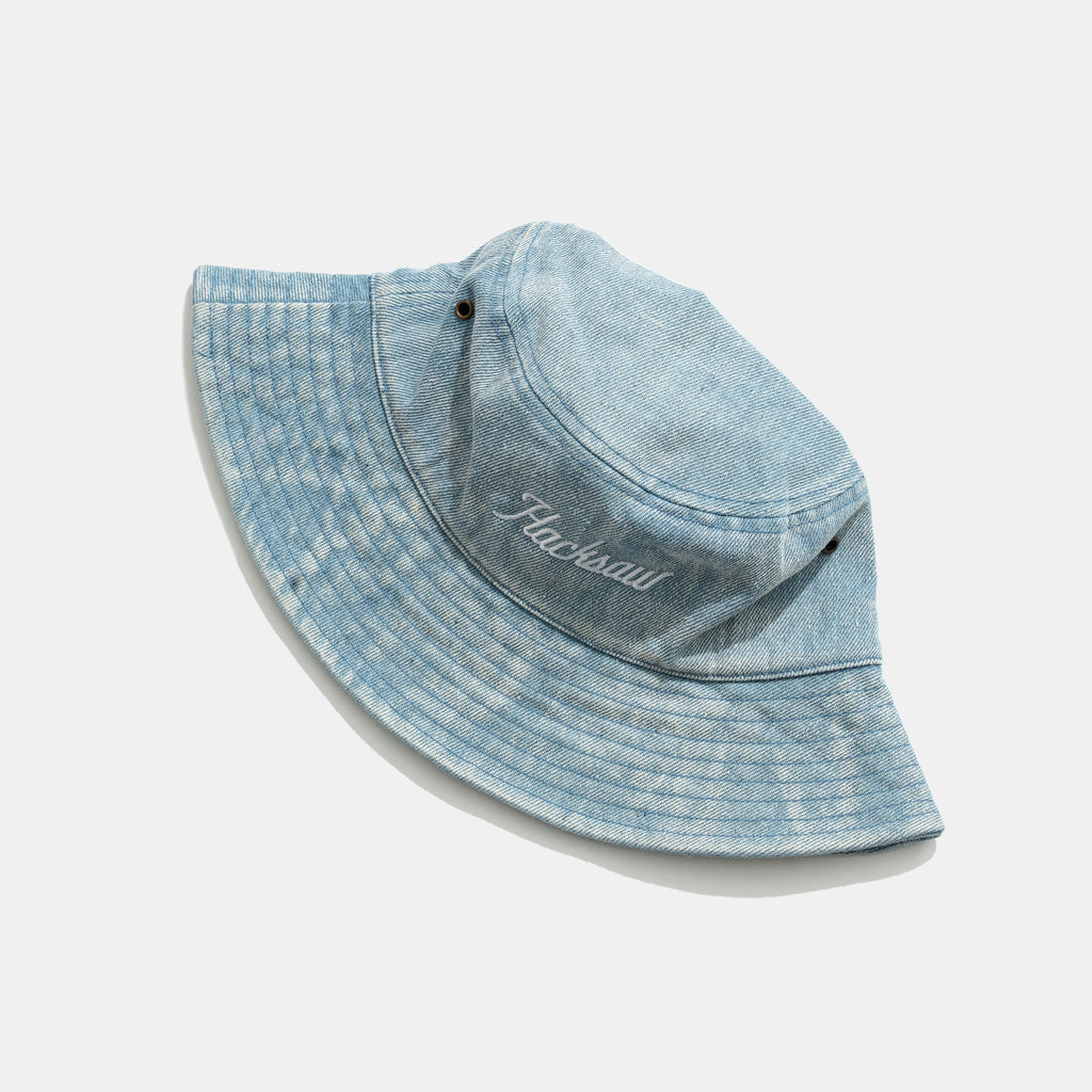 Hacksaw Hockey Script Bucket Hat - Denim– Hacksaw Hockey Club